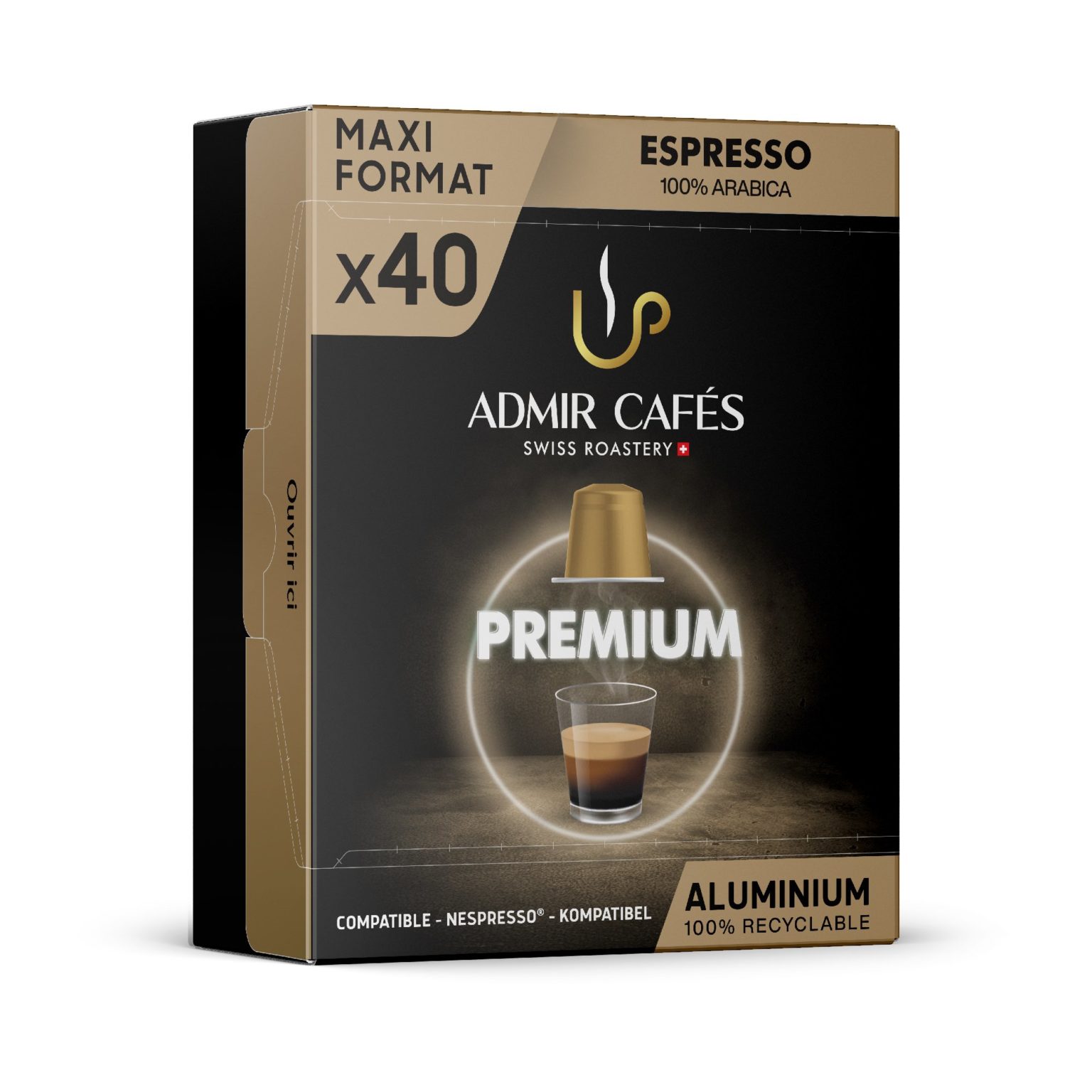 Admir Espresso Premium, boîte de 40 capsules classique - bj-coffee